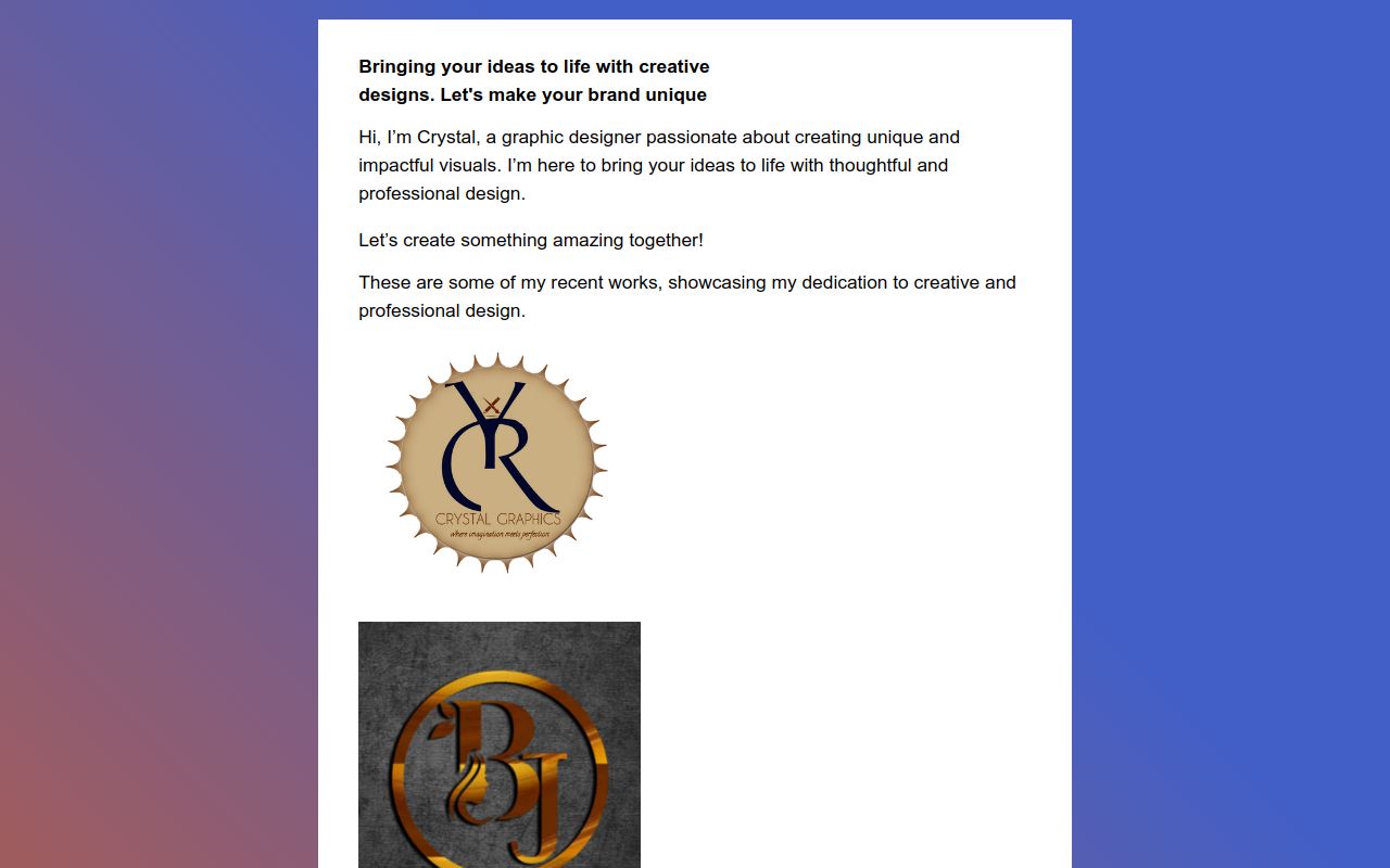 Creative designs at Crystal graphics